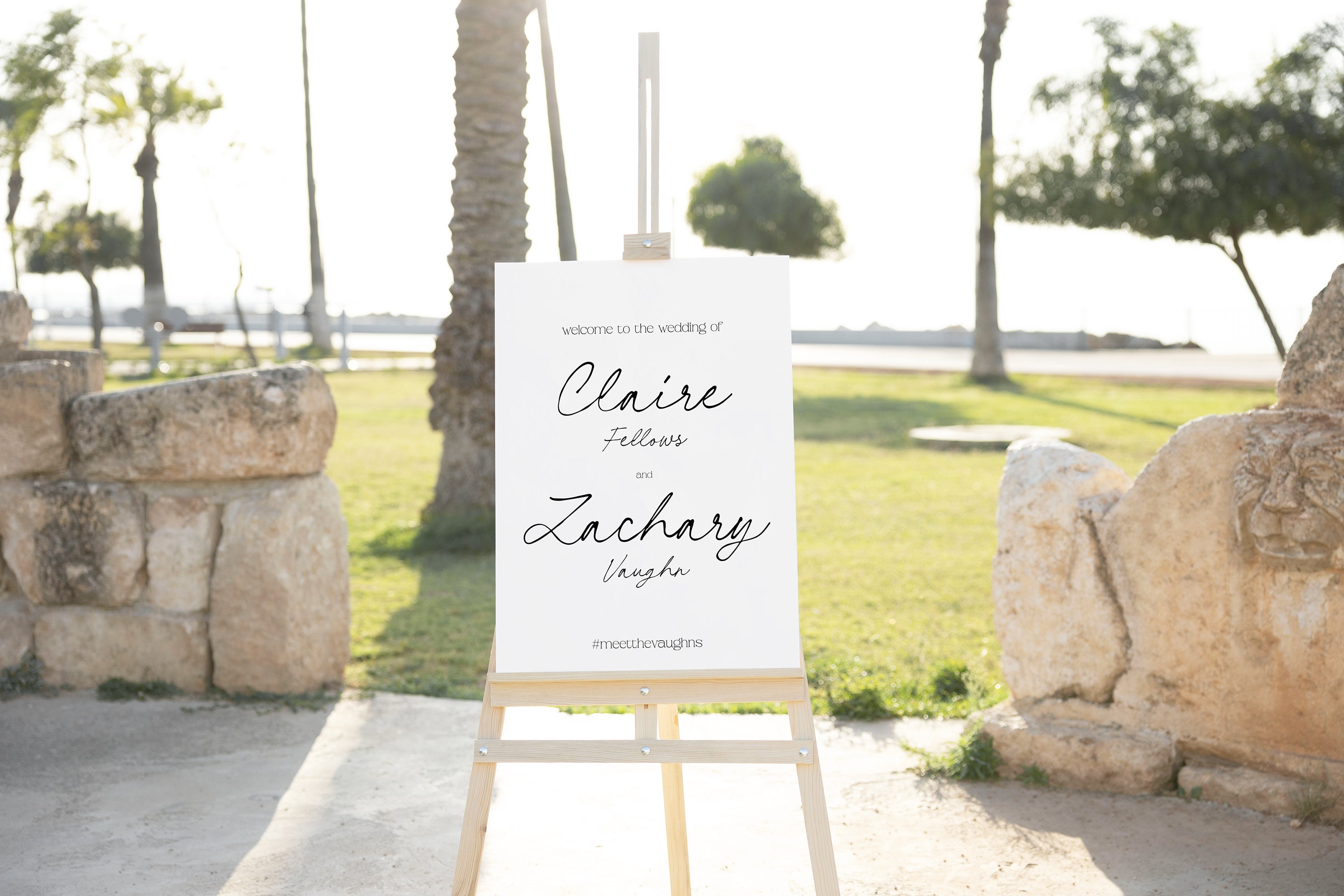 Calligraphy Wedding Welcome Sign, Script Handwritten Custom Event ...