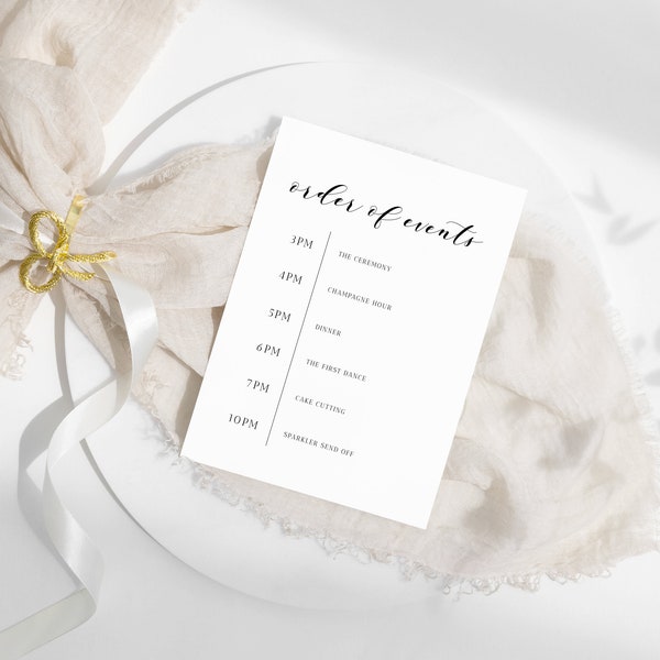 Order of Events - Etsy