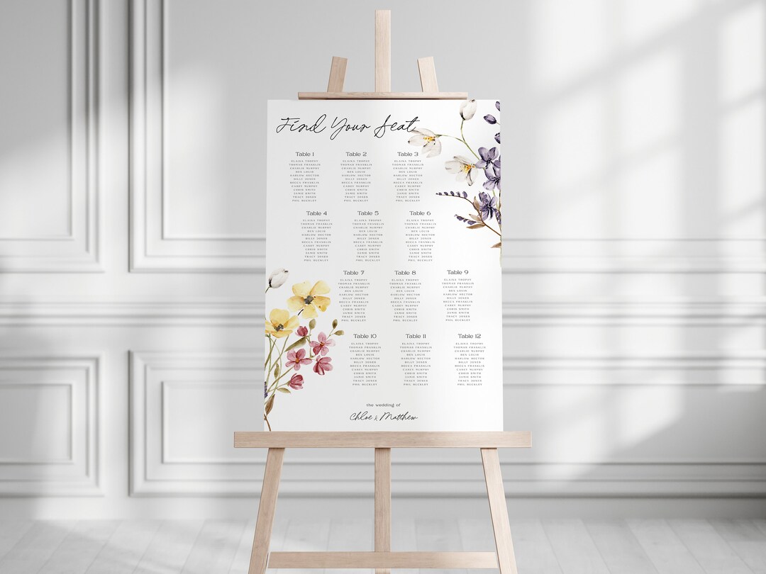 Chloe Floral Wedding Sign Design Set, Custom Sign, Welcome, Guest Book ...