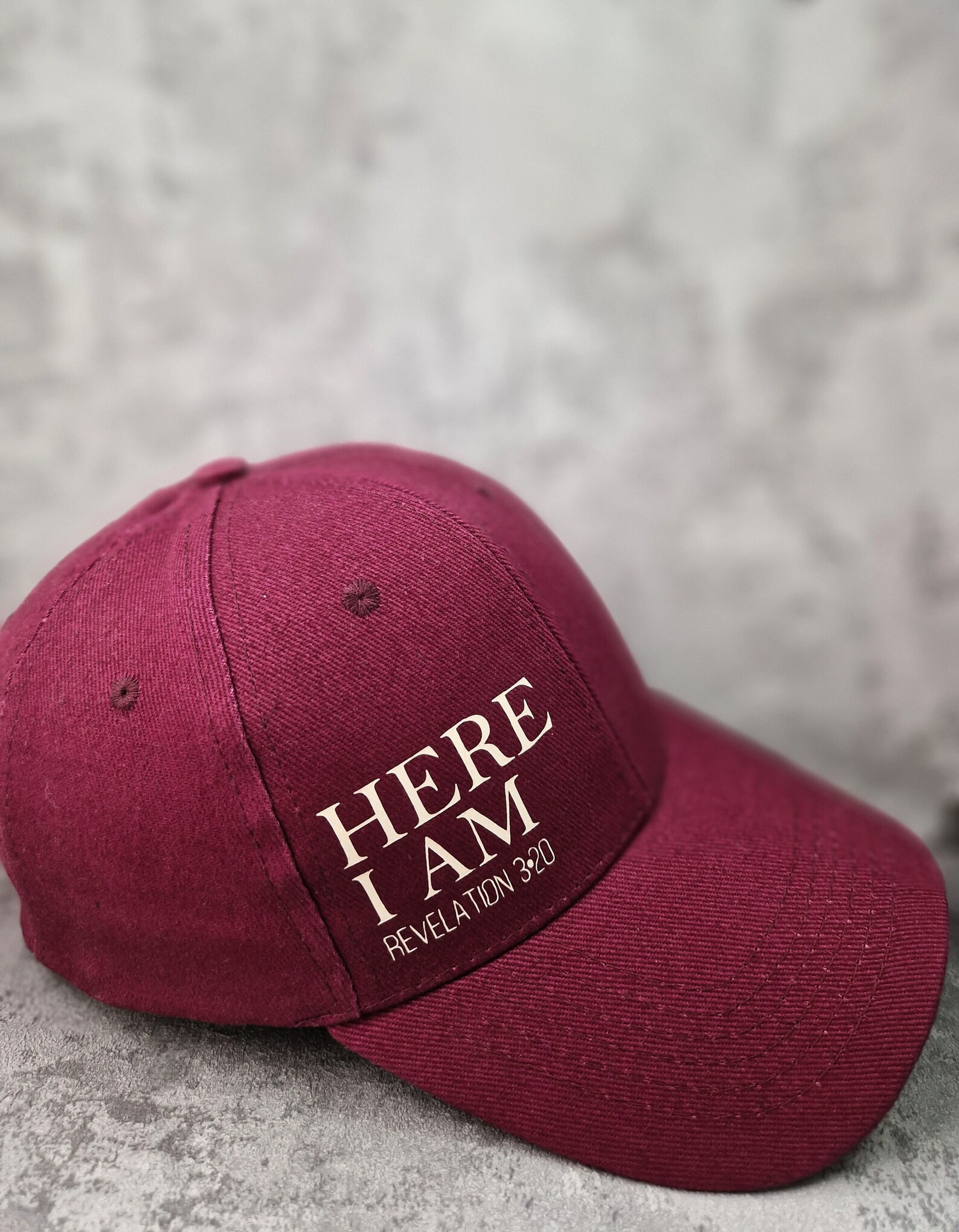 Christian Cap Adult Unisex Religious Cap Organic Cotton Here I Am Bible ...