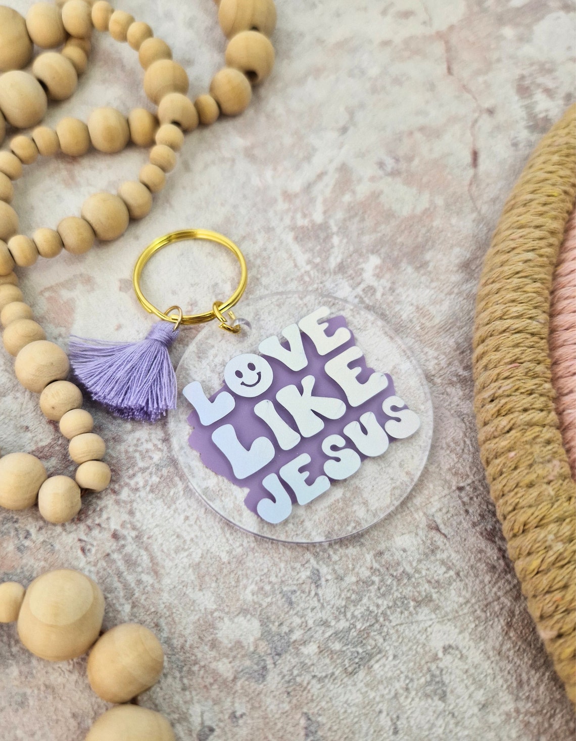 Christian Keyring Acrylic Keyring Religious Keyring Love Like Jesus ...