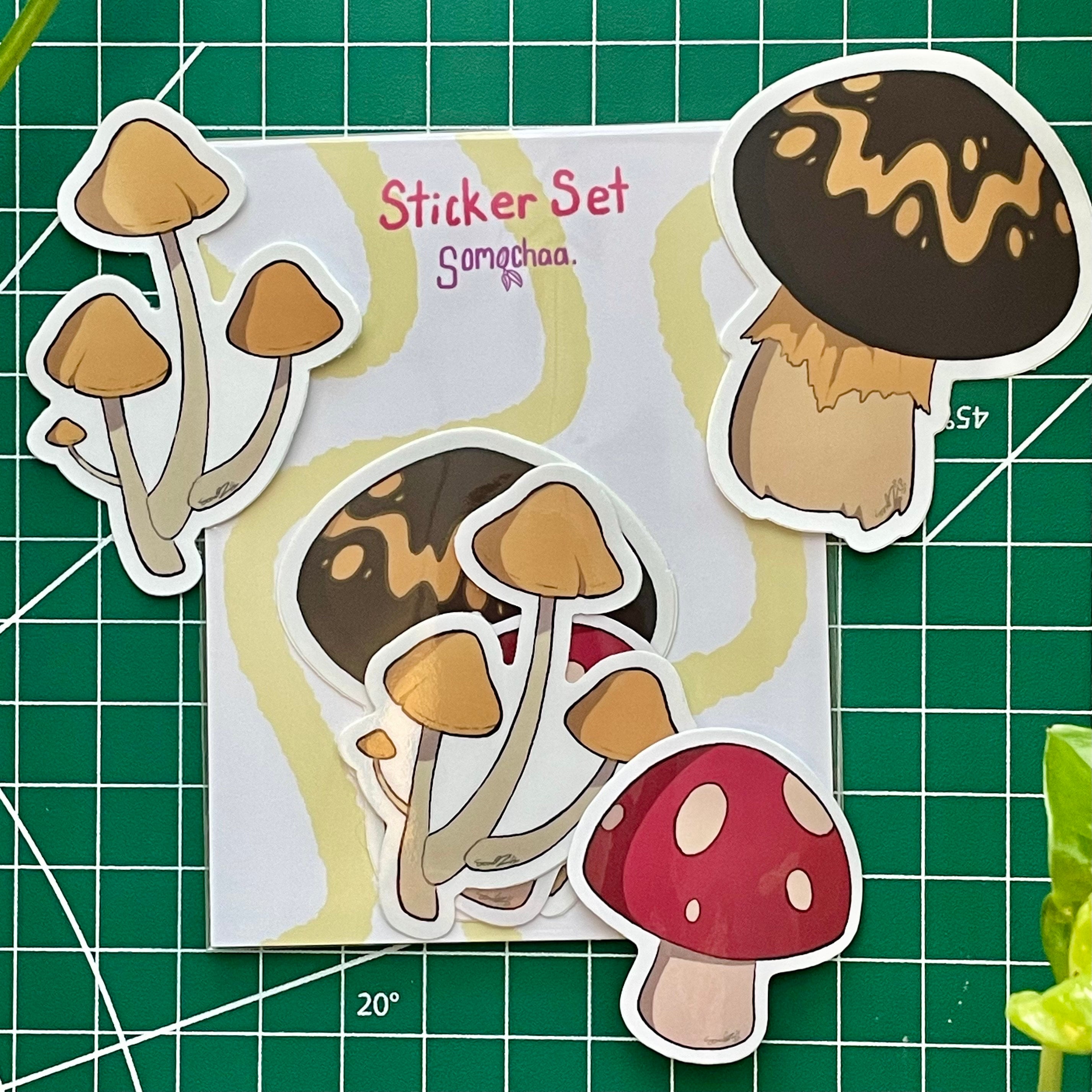 Forest Mushroom Stickers Vinyl Stickers, Waterproof, Mushroom Stickers ...