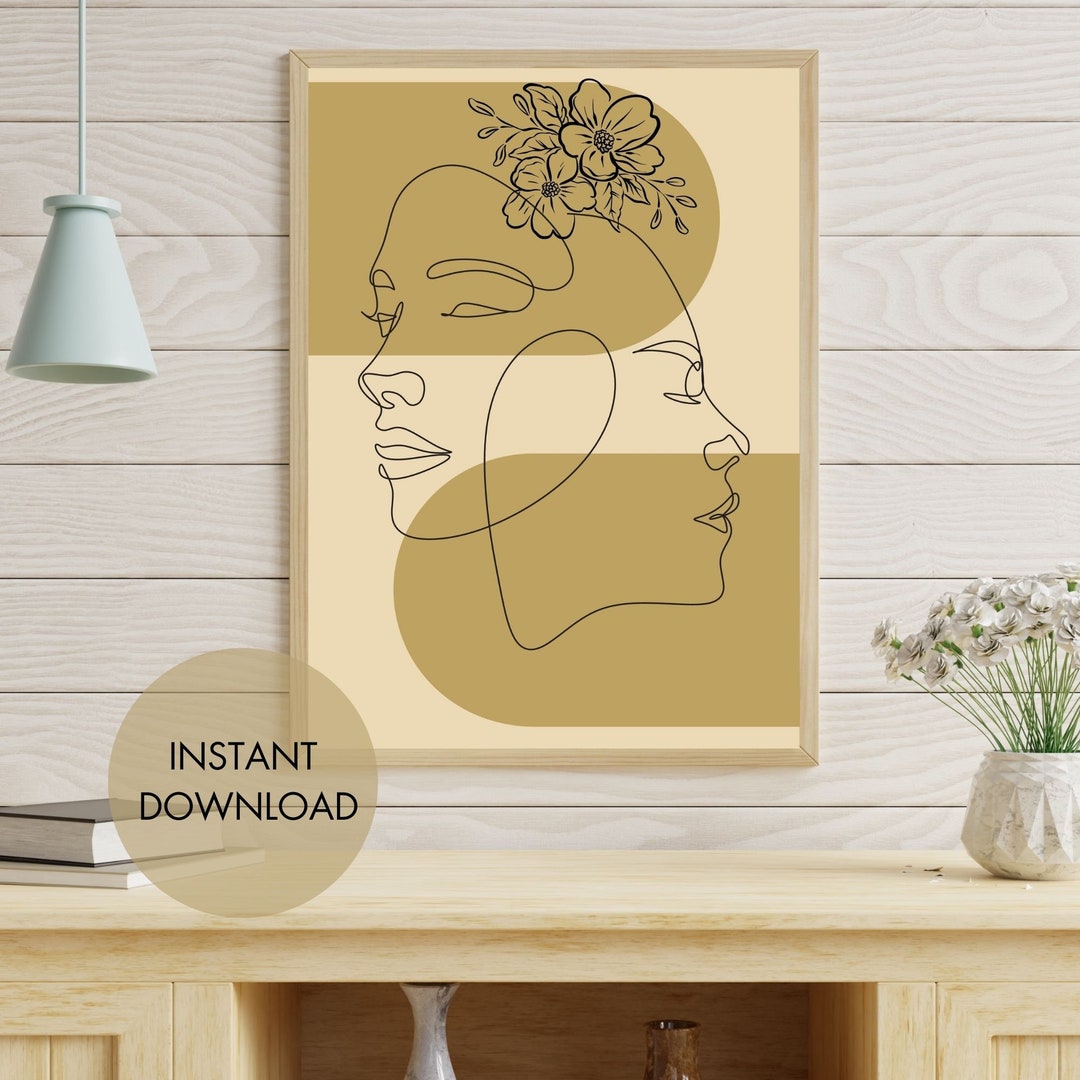 Abstract Women Silhouette , Geometrical Shapes,woman Line Art,printable ...