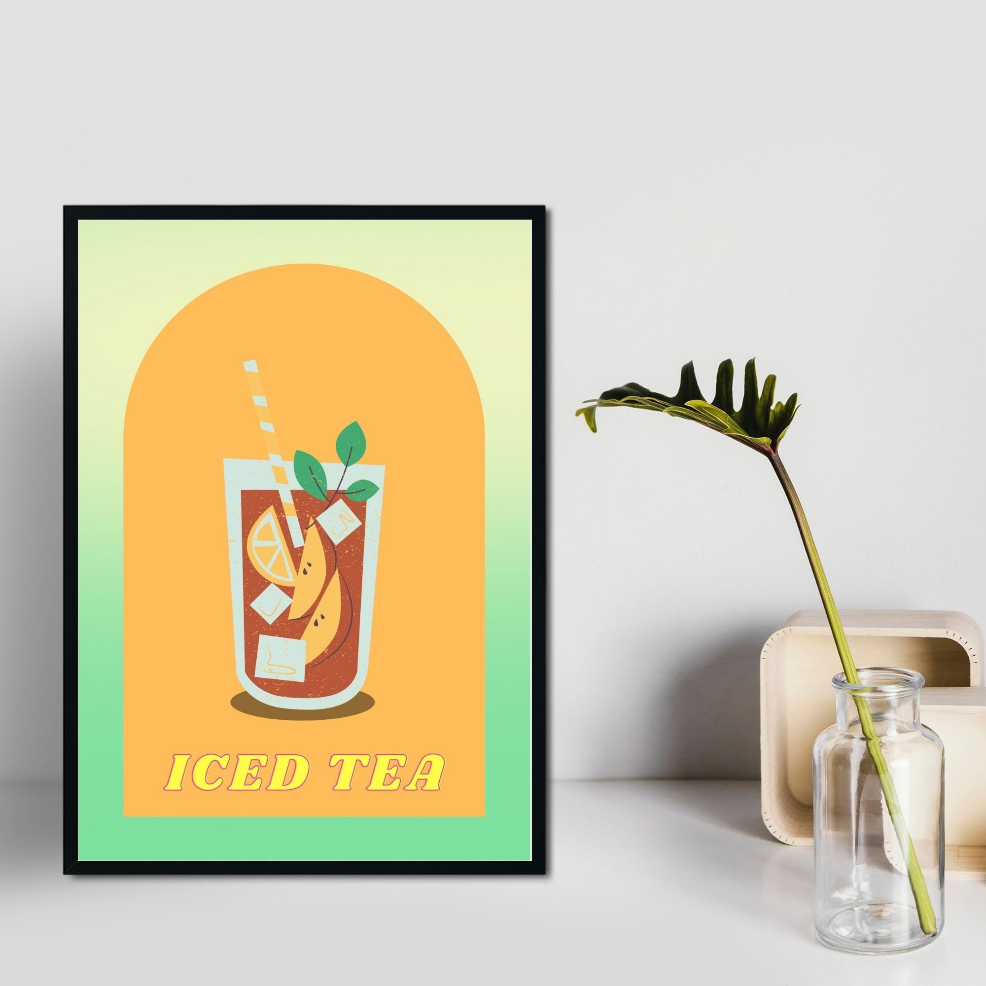 Printable Iced Tea Print, Iced Tea Digital Download Poster,trendy Funky ...
