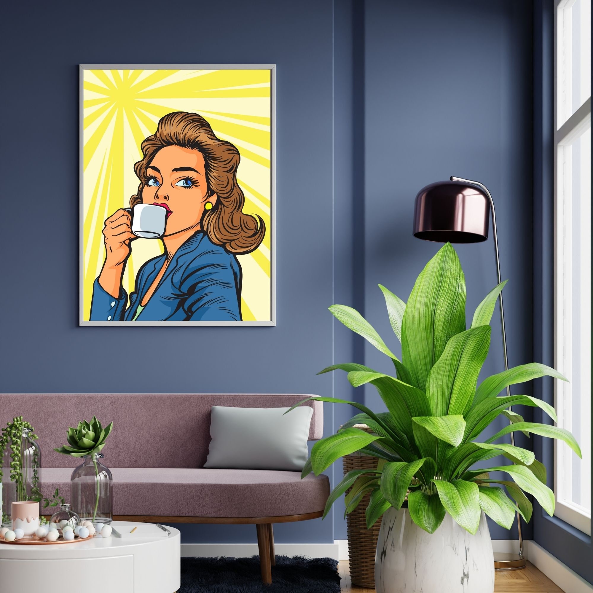 Pop Art Comic Girl 1960s Pop Art Vintage Comic Poster Cool Woman