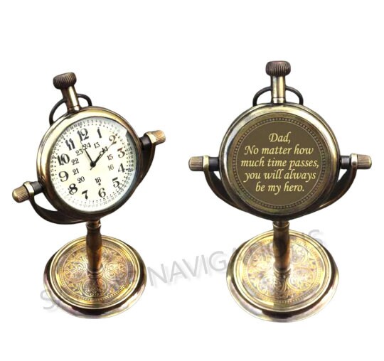 Personalized Table Clock, Customized Desk Clock, Engraved Office Table ...