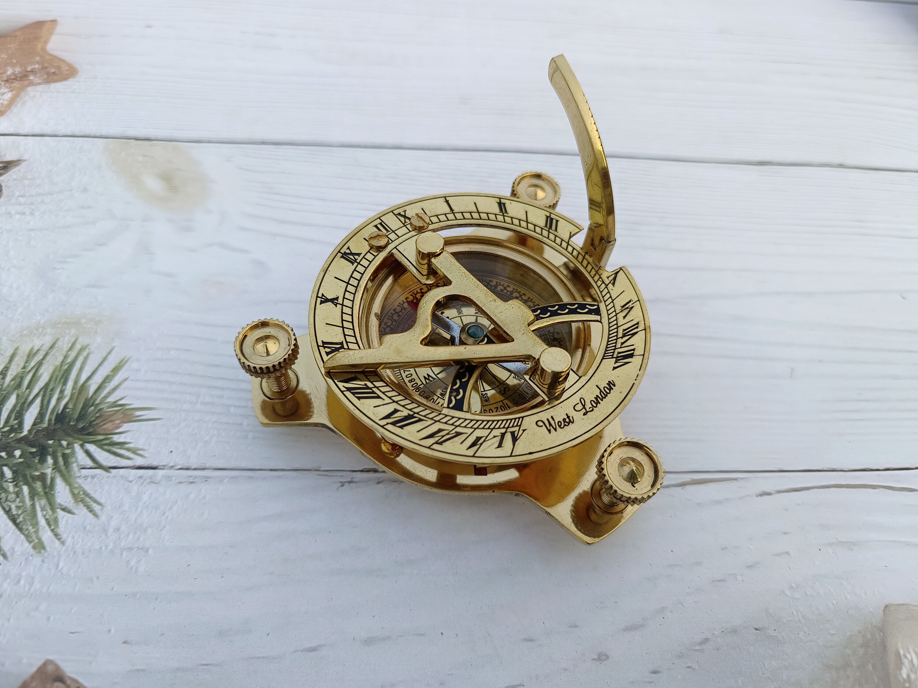 Personalized Sundial Compass With Custom Engrave, Unique Compass for ...