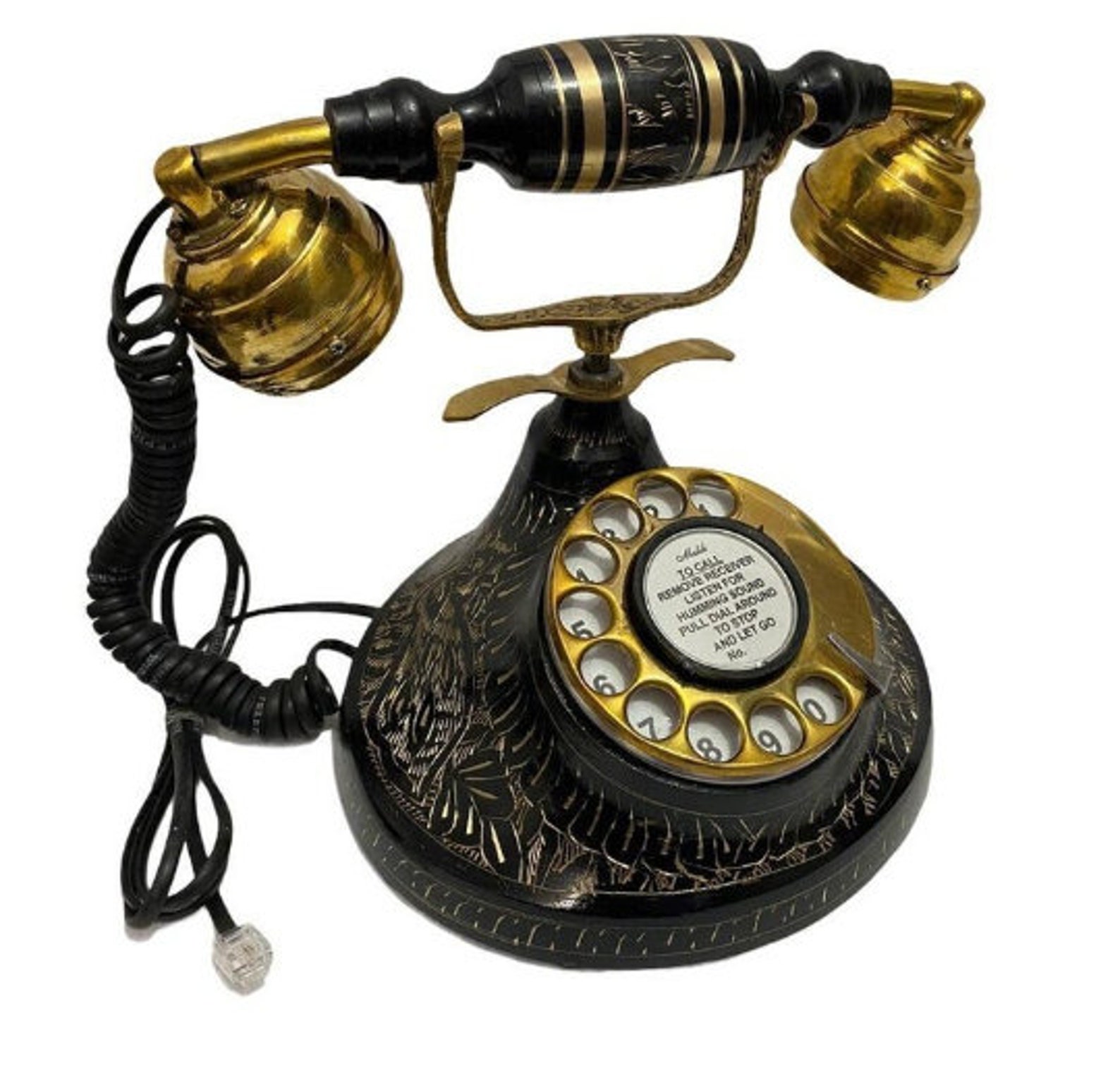 Nautical Brass Rotary Dial Phone Retro Style Antique Telephone ...