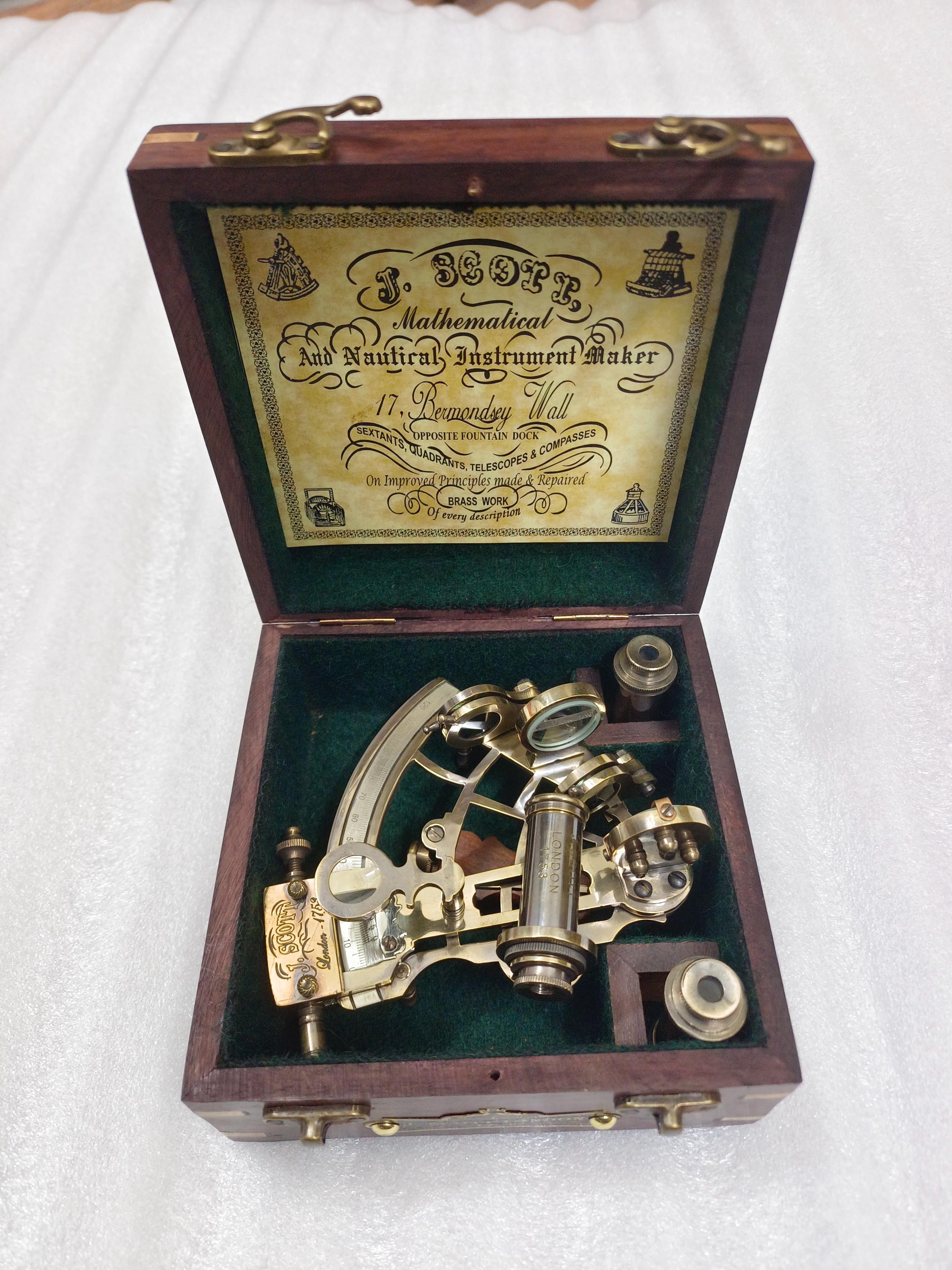 Personalized Brass Sextant, Nautical Steampunk Decor, Custom Engraved ...