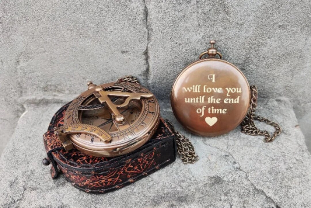 Personalized Custom Engrave Sundial Compass, Working Compass Gift for ...