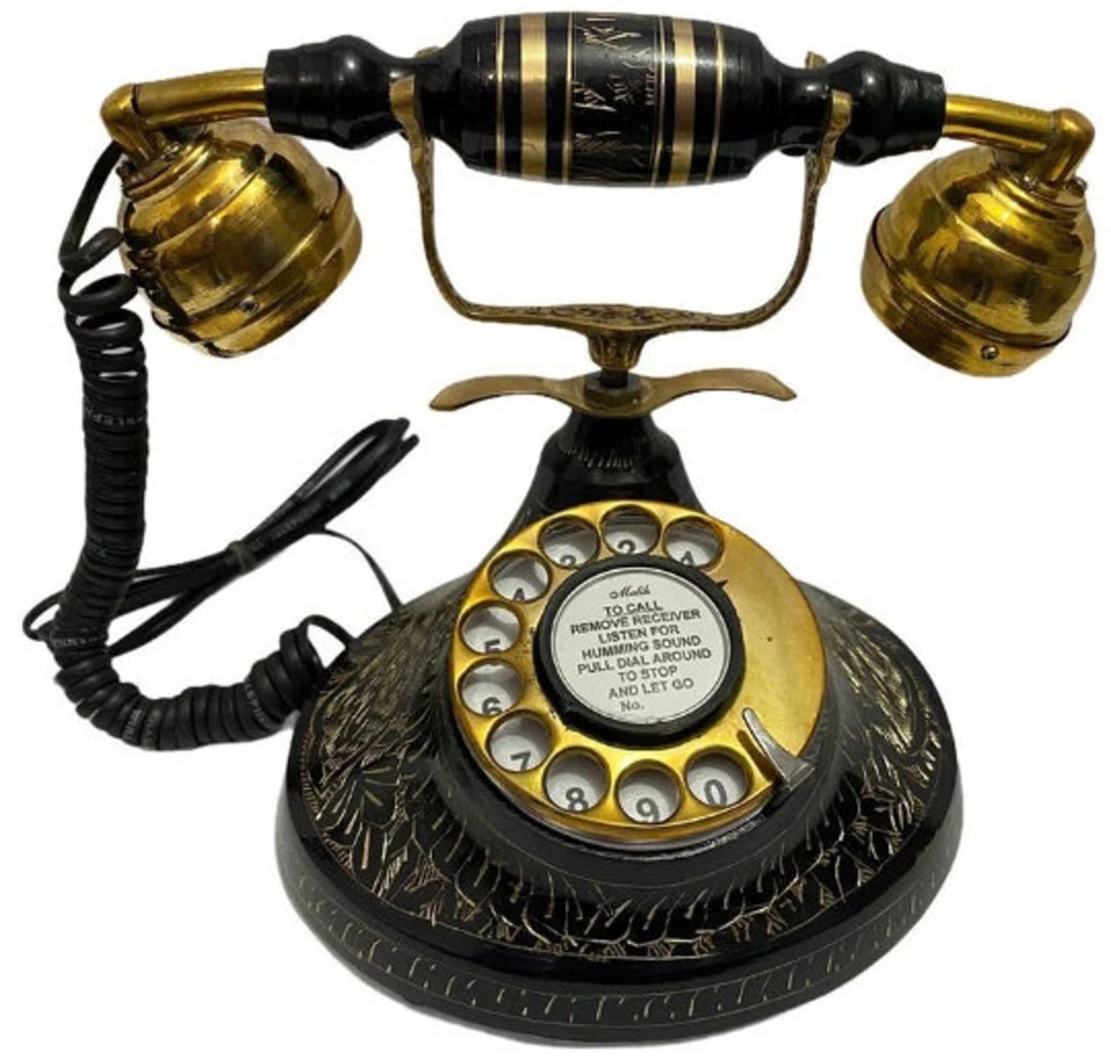 Nautical Brass Rotary Dial Phone Retro Style Antique Telephone ...