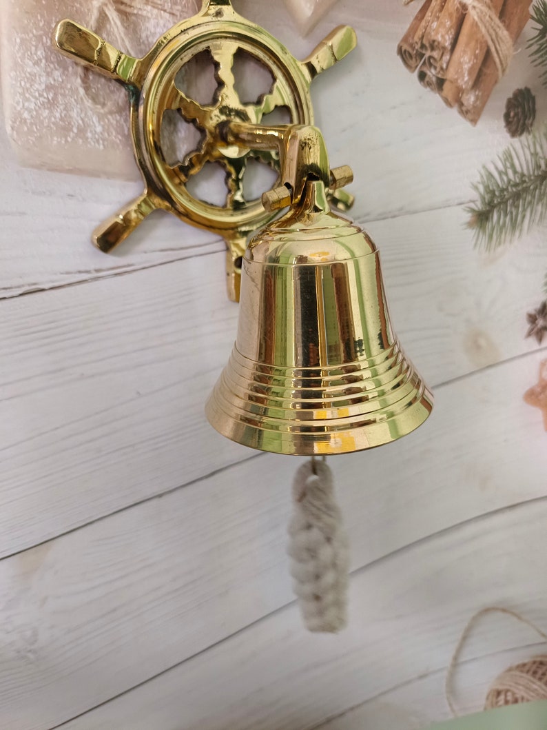 Personalized Engraved 8 Solid Brass Ship Bell for Kitchen Wall ...