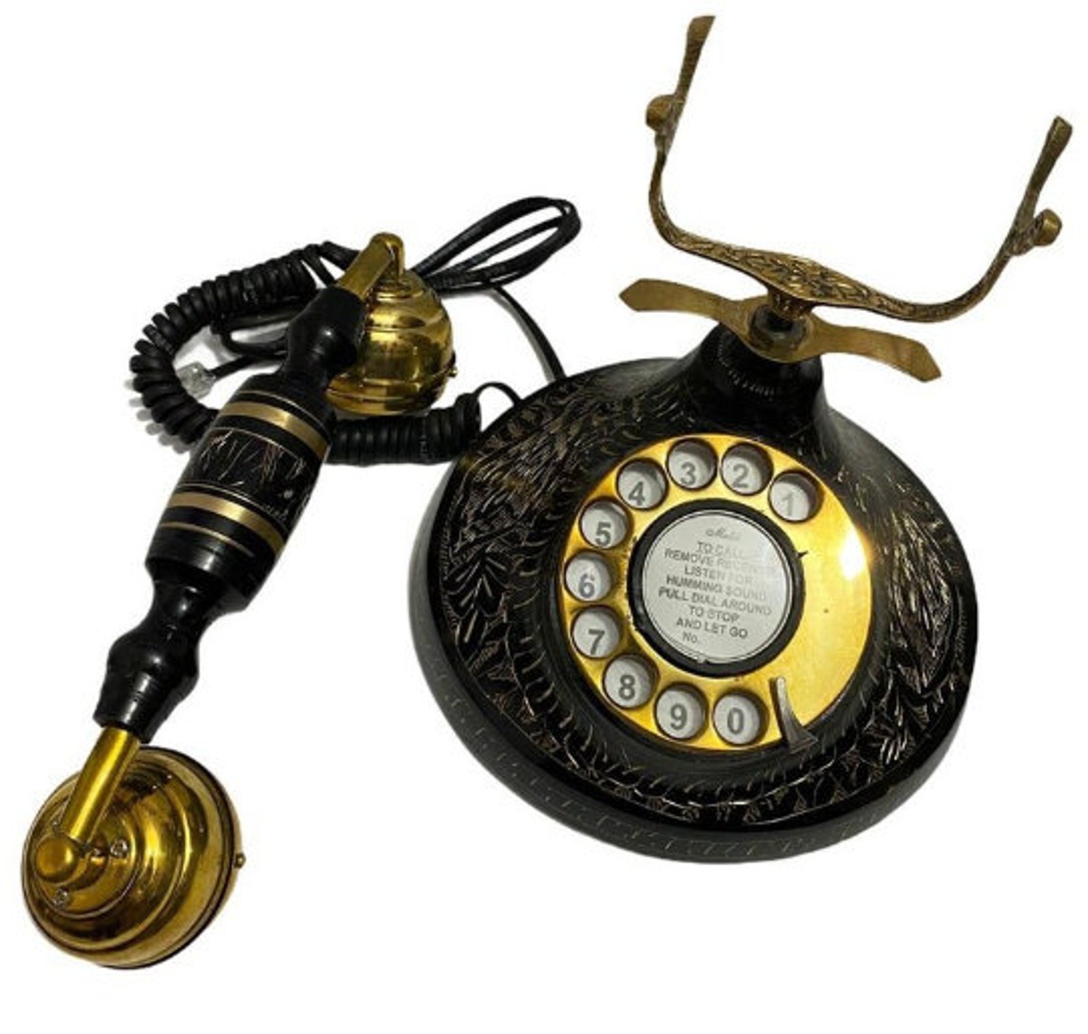Nautical Brass Rotary Dial Phone Retro Style Antique Telephone ...