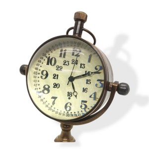 Personalized Brass Tabletop Clock – Retro Nautical Timepiece, Custom ...