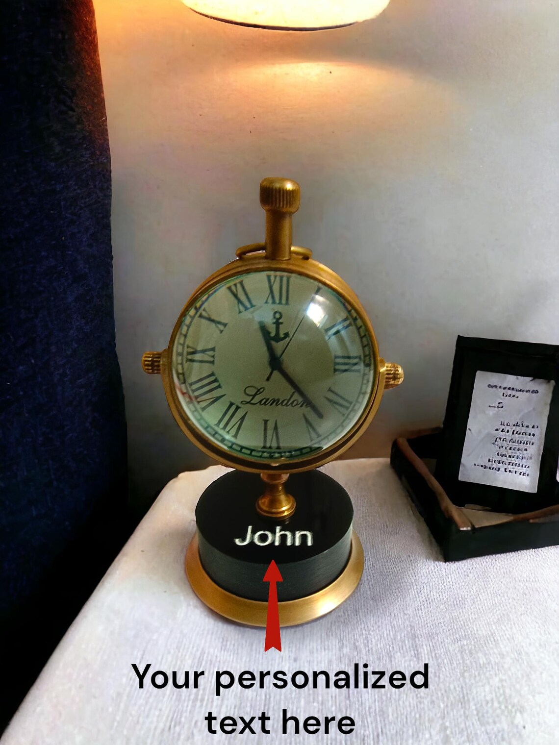 Personalized Engraved Retro Table Clock Timepiece, Nautical Desk ...