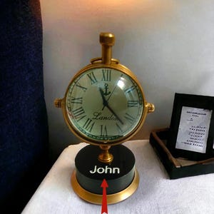 Personalized Engraved Retro Table Clock Timepiece, Nautical Desk ...