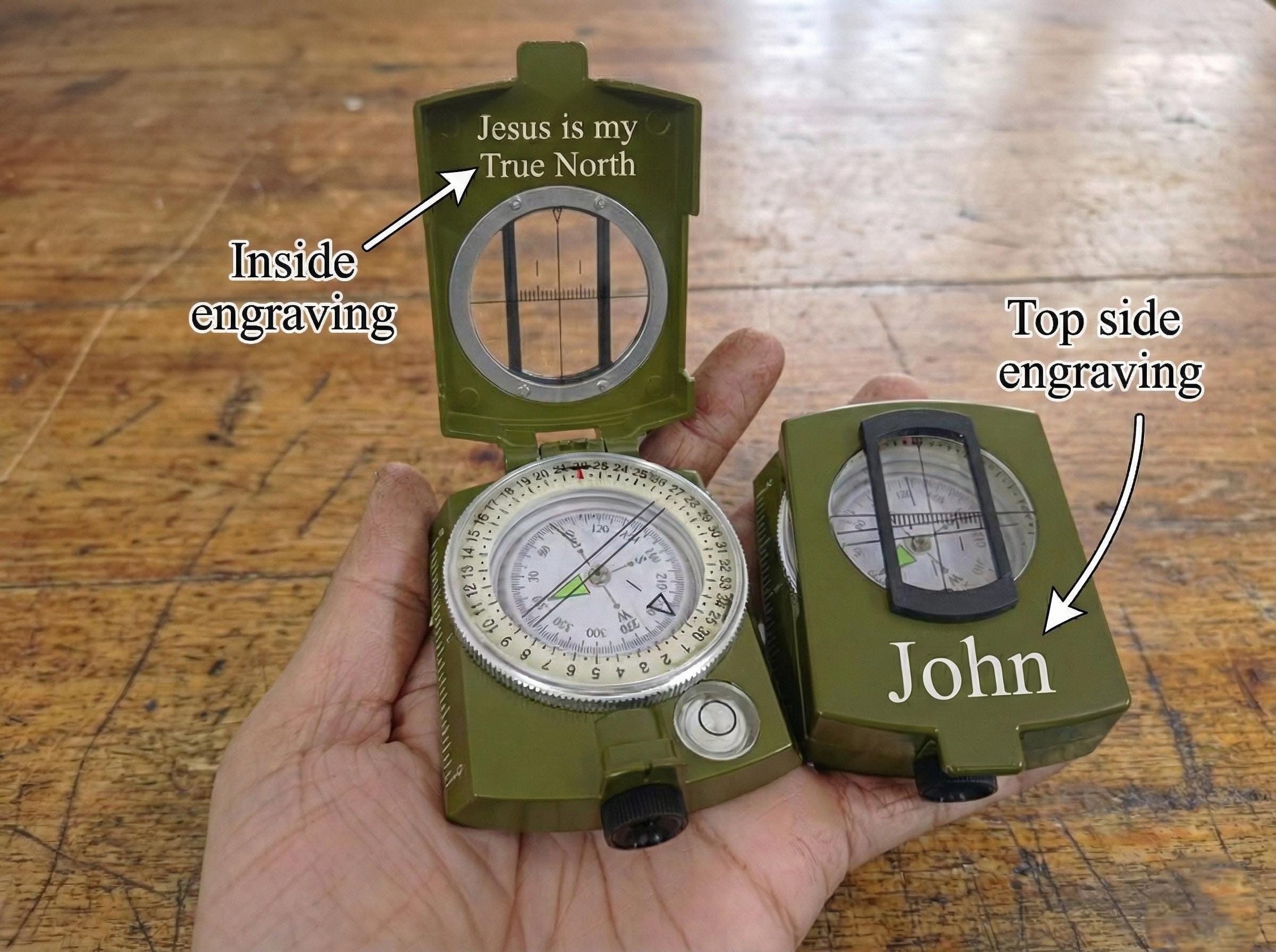 Personalized Engraved Military Compass Necklace Army Husband Compass ...