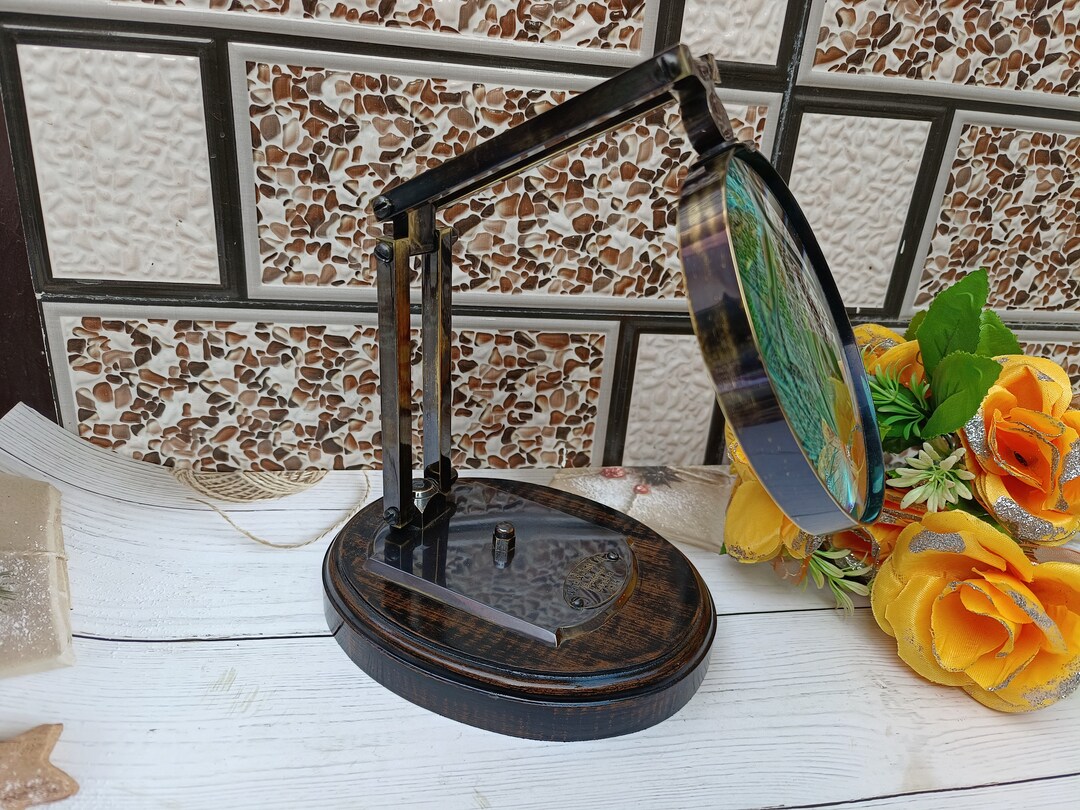 Personalized Brass Magnifying Glass – Vintage Adjustable Desk Decor ...