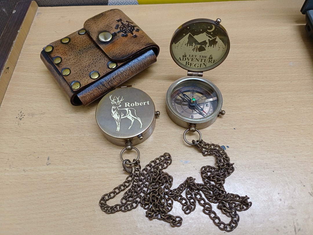 Personalized Engraved Compass, Custom Name Gift for Him, Adventure ...