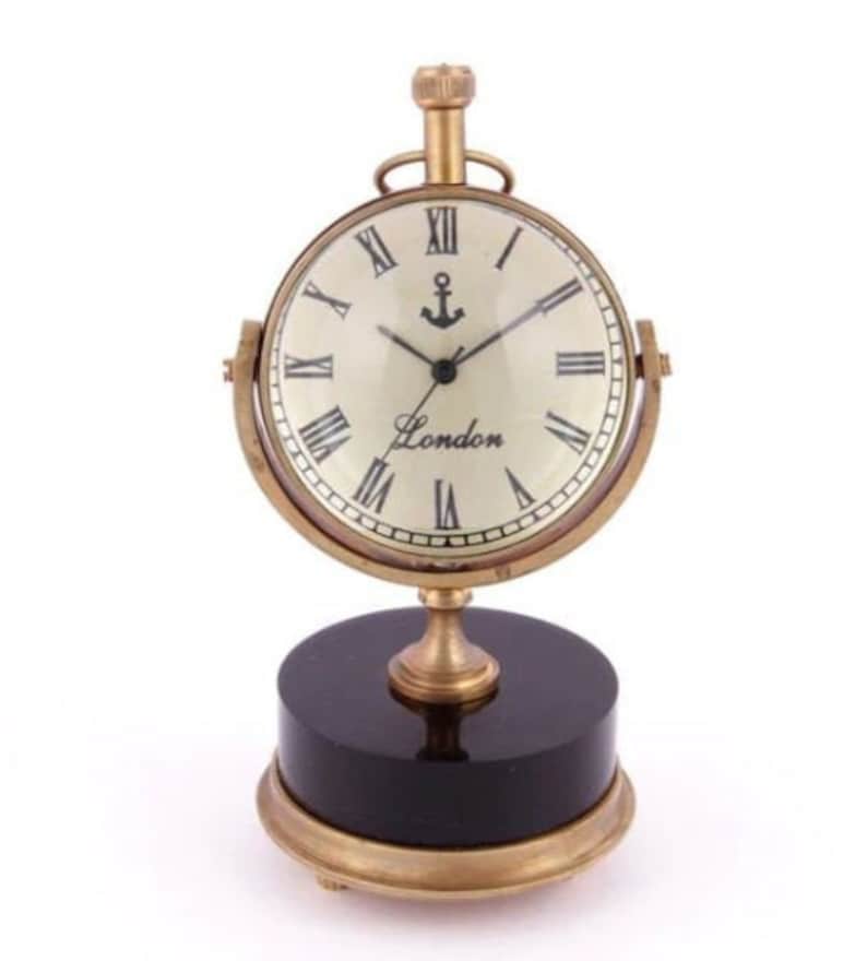 Nautical Retro Brass Table Clock Antique Timepiece, Nautical Desk ...