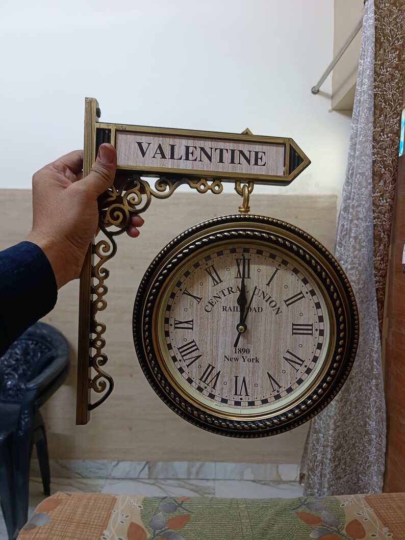 Custom Double Sided Wall Clock - Personalized Handmade Home Decor ...