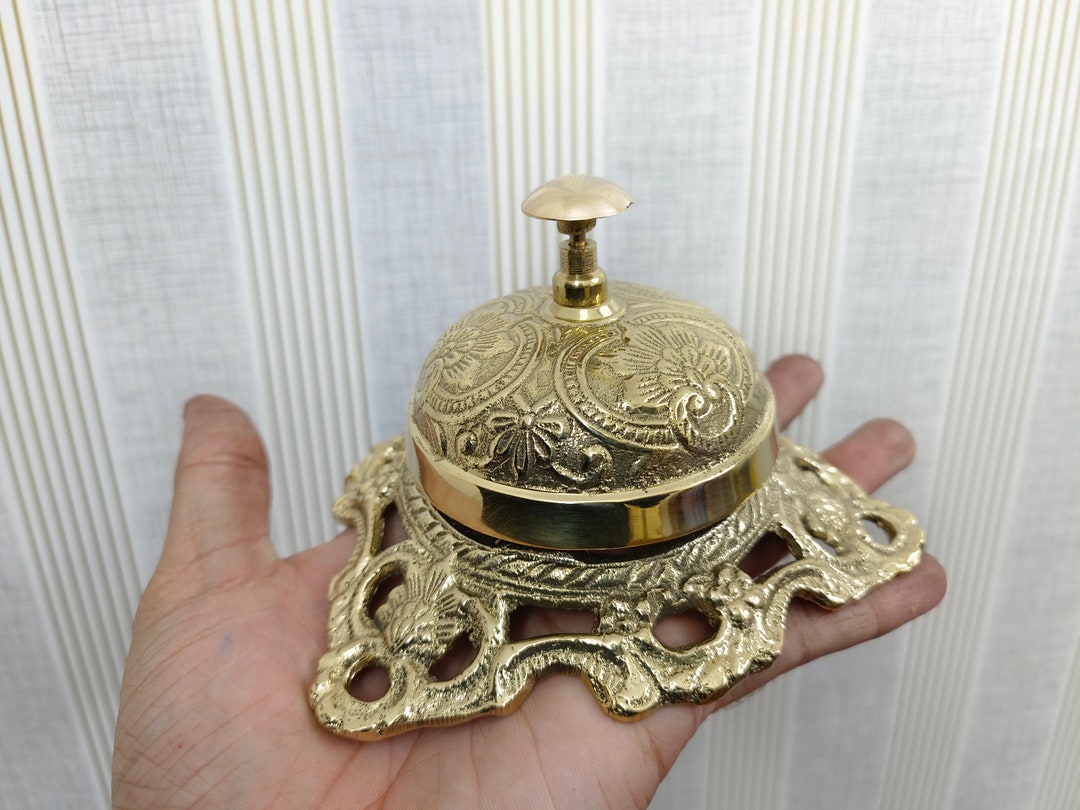Antique Solid Brass Working Table Calling Bell for Hotel Reception ...