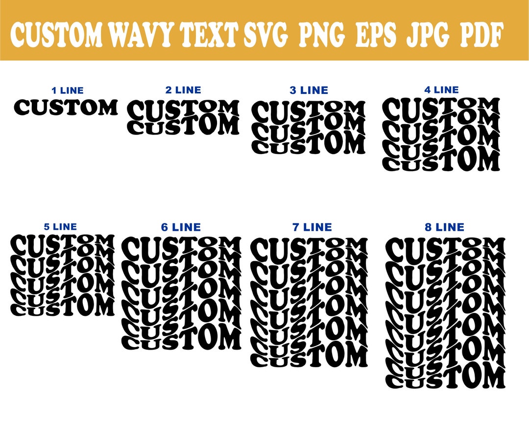 Custom Svg Custom Wavy Stacked Svg Customized Retro Wavy - Etsy Portugal