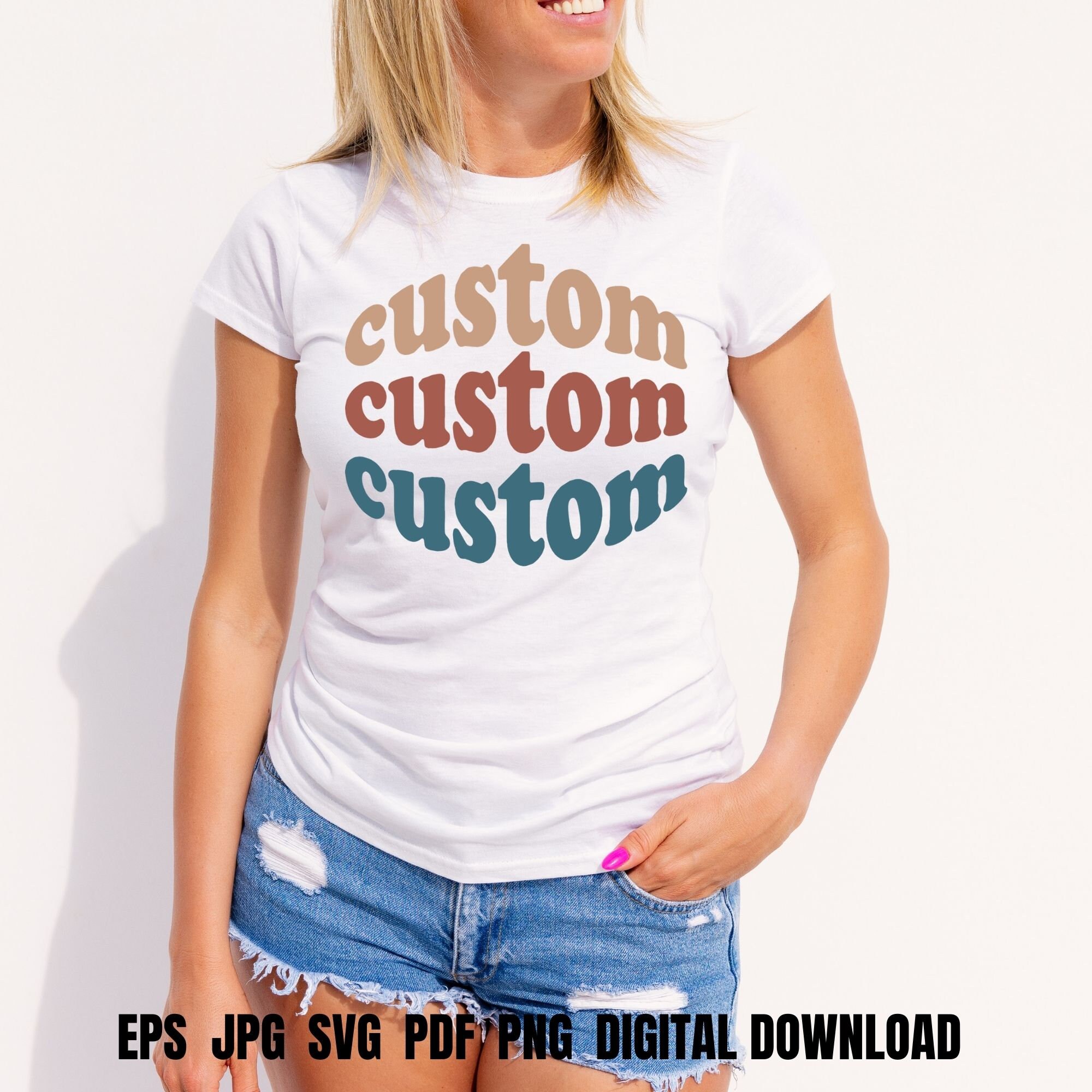 Custom Svg, Custom Wavy Stacked Svg, Customized Retro Wavy Text Svg ...