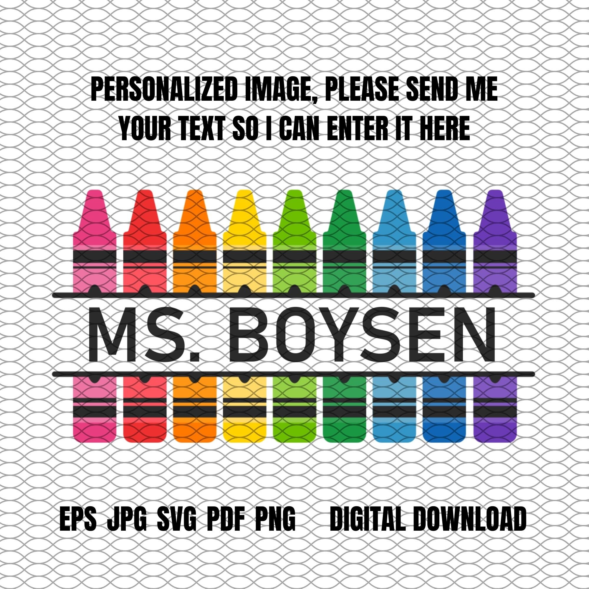 Crayon Monogram Svg, Crayon Split Monogram Svg, Teacher Monogram Svg ...