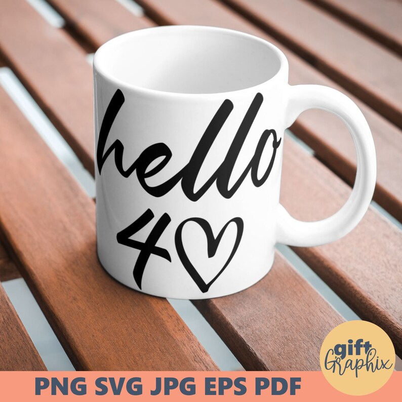 Hello 40 Svg, 40th Birthday Design, Hello 40th Sublimation Png ...