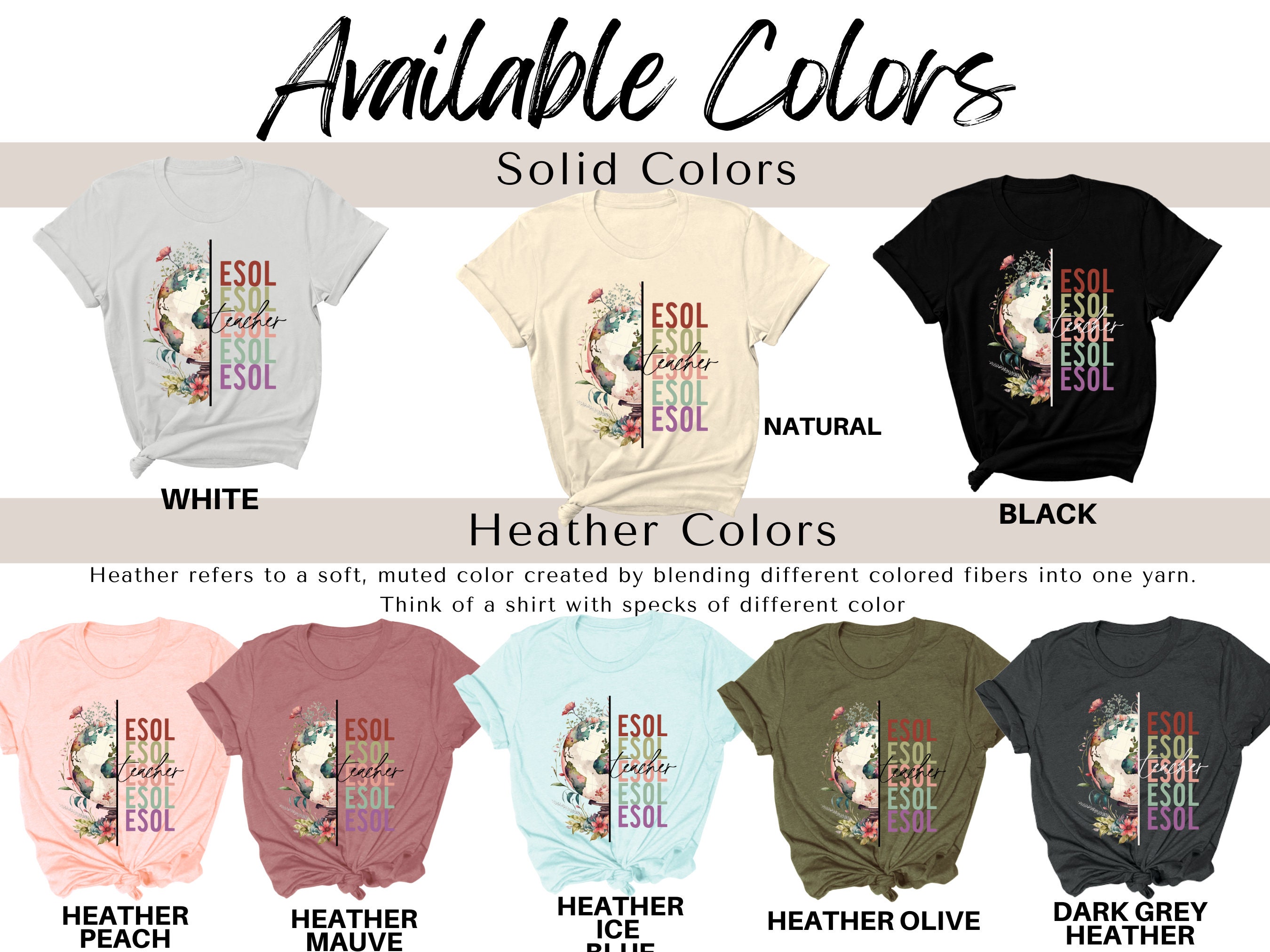 Teach ESOL Teacher T-shirt, Cute World Language Tee, Perfect Teacher ...