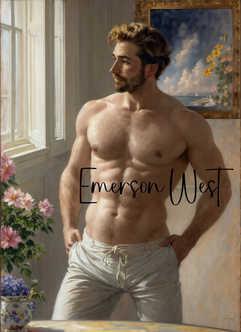 Original Gay Ai Art Printable Download Fine Art Print Male Etsy