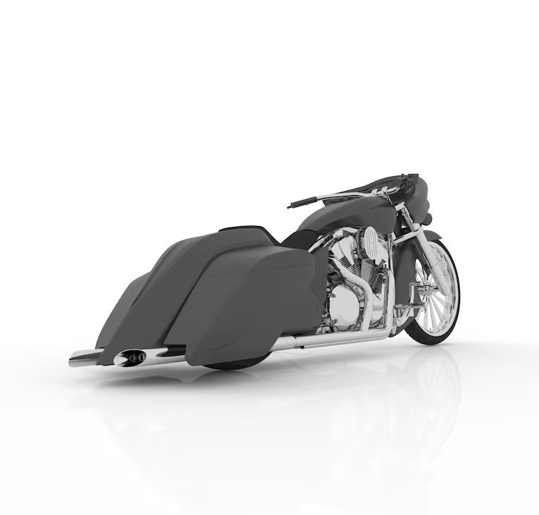 Chopper Bagger Motorcycle 3D Model - Etsy