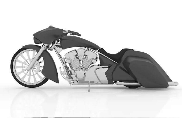 Chopper Bagger Motorcycle 3D Model - Etsy