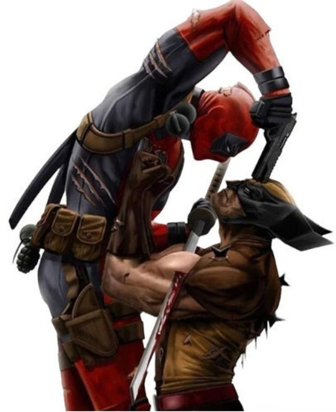 Deadpool Vs Wolverine High Quality STL File 3D Digital Printing STL SLA ...