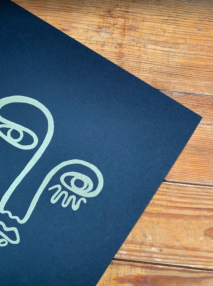 A3 Minimalist Line Drawing Face Screen Print L 'simple Lines' L Wall ...