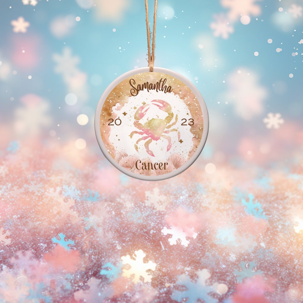 Personalized Holiday Zodiac Ornament 2023 Christmas Gift Add Your Name ...