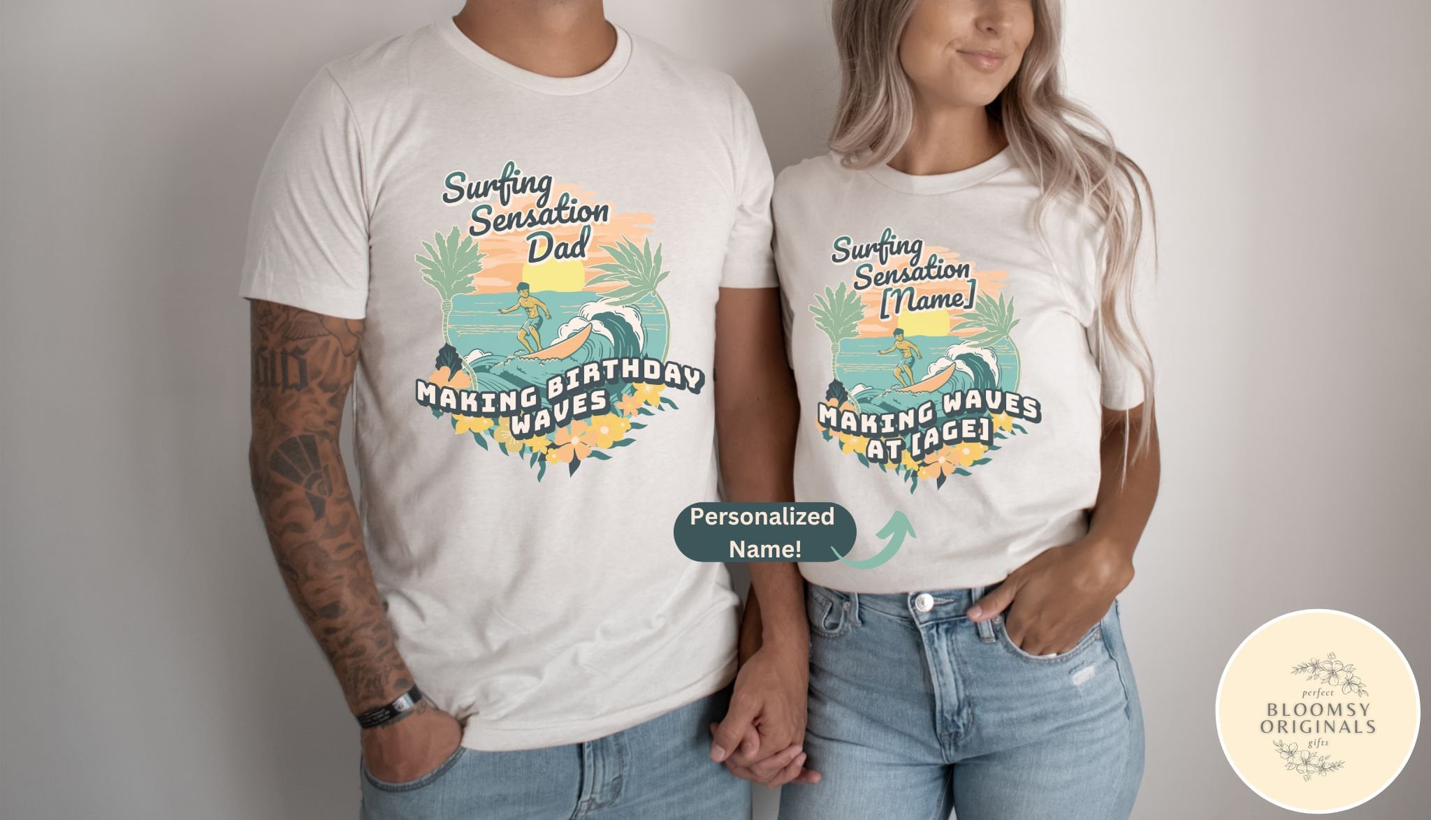 Surfing Sensation Personalized Family Matching Birthday Surf Shirt ...