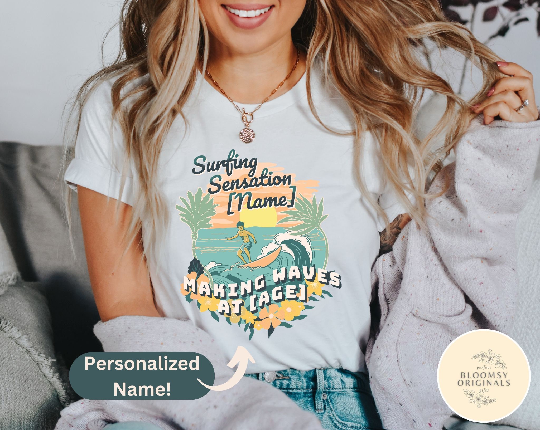 Surfing Sensation Personalized Family Matching Birthday Surf Shirt ...