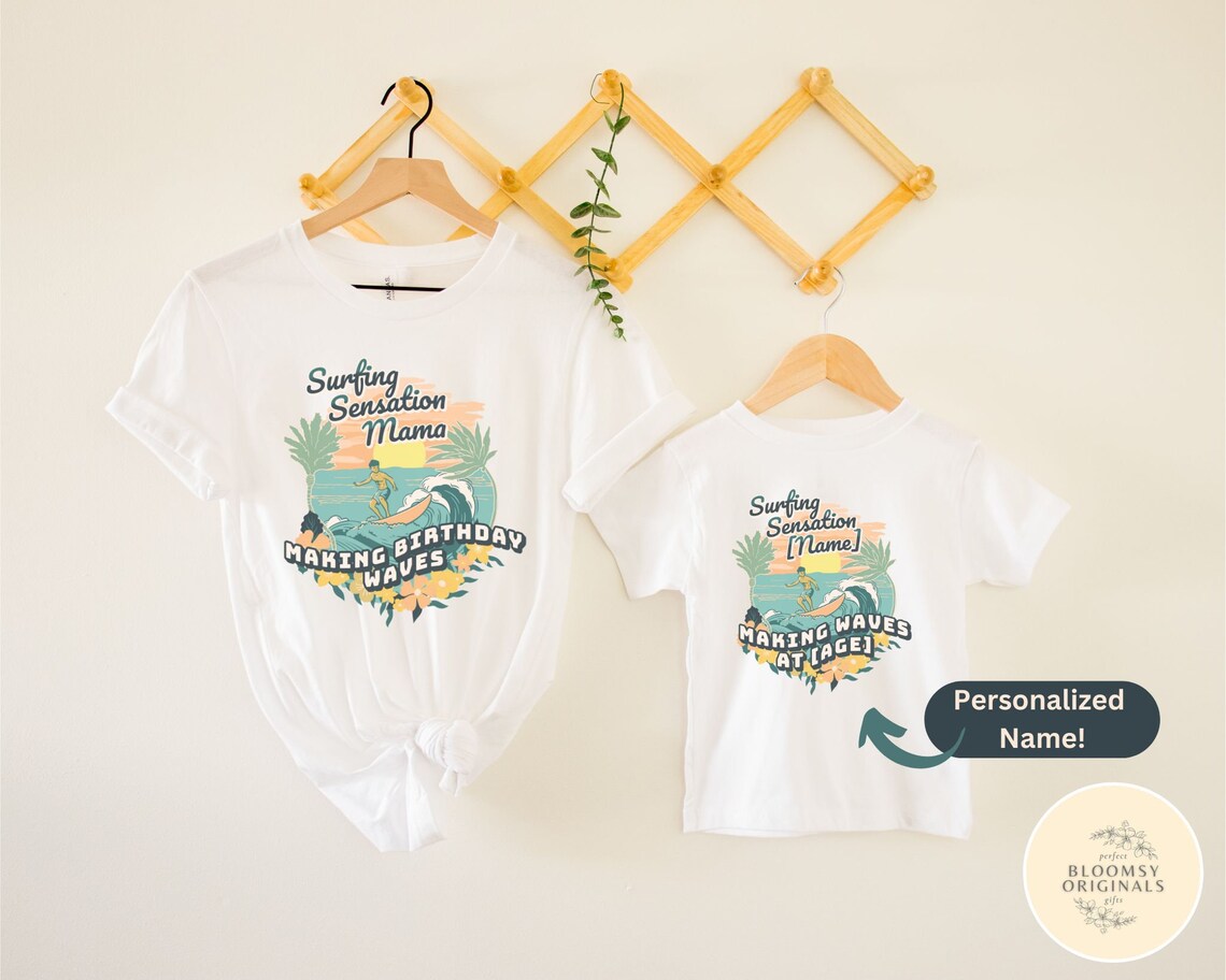 Surfing Sensation Personalized Family Matching Birthday Surf Shirt ...