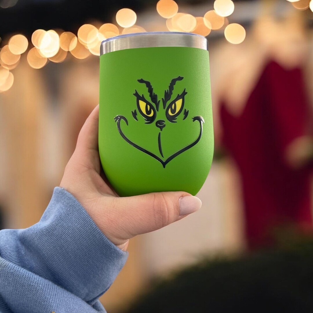 Grinch Wine Glasses, Grinch Tumbler, Grinch Cup,christmas Wine Glasses ...