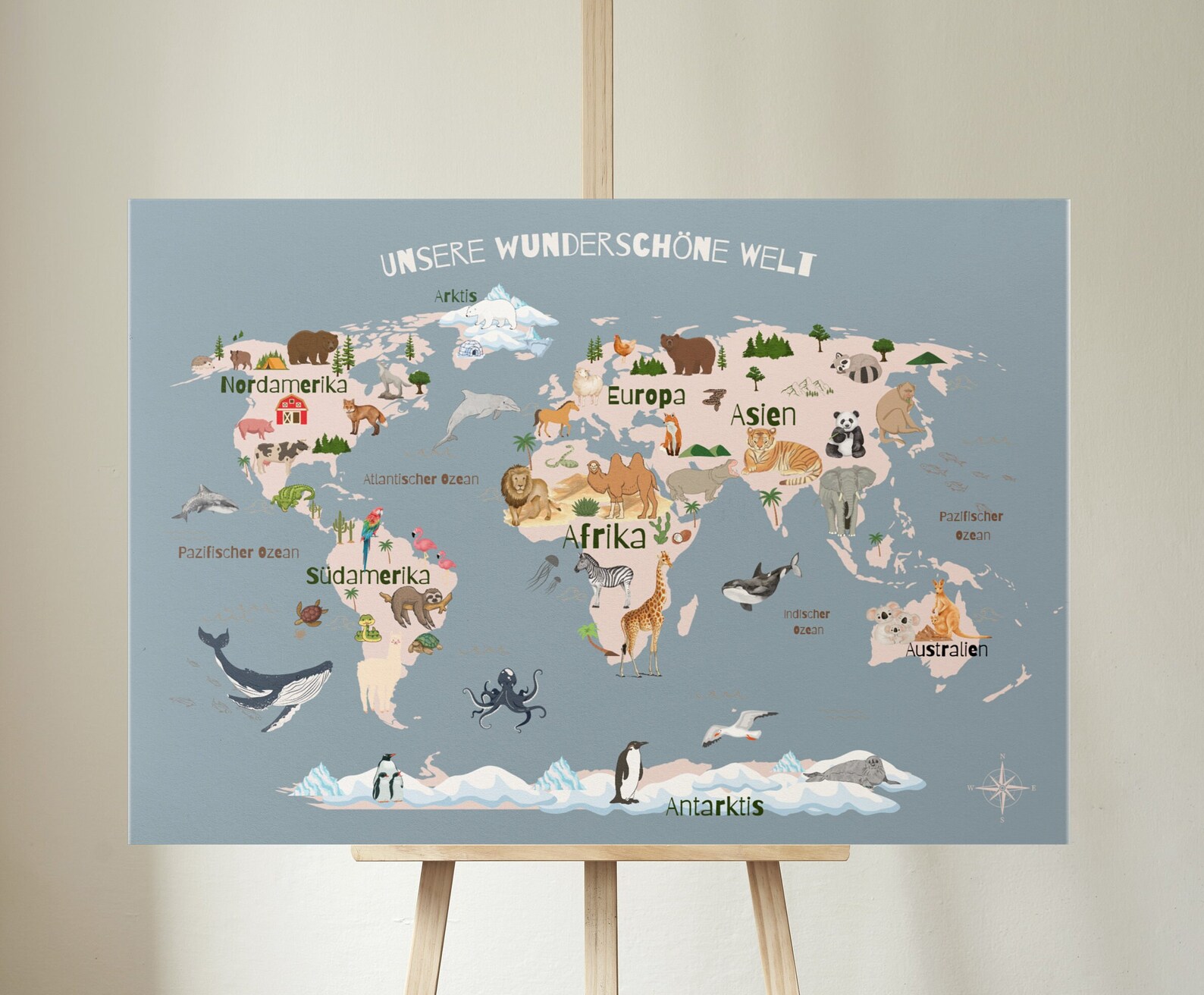 World Map for Children, Poster for Children's Room, Wall Decoration for ...