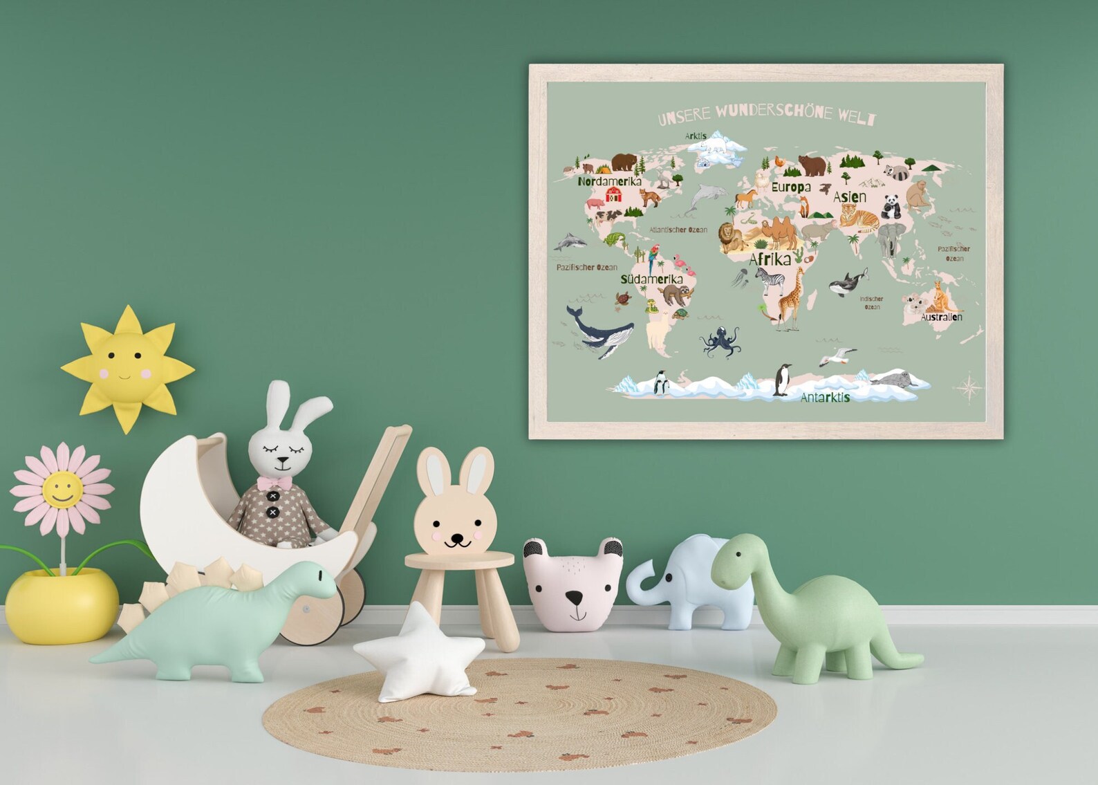 World Map for Children, Poster World Map, Poster for Children's Room ...