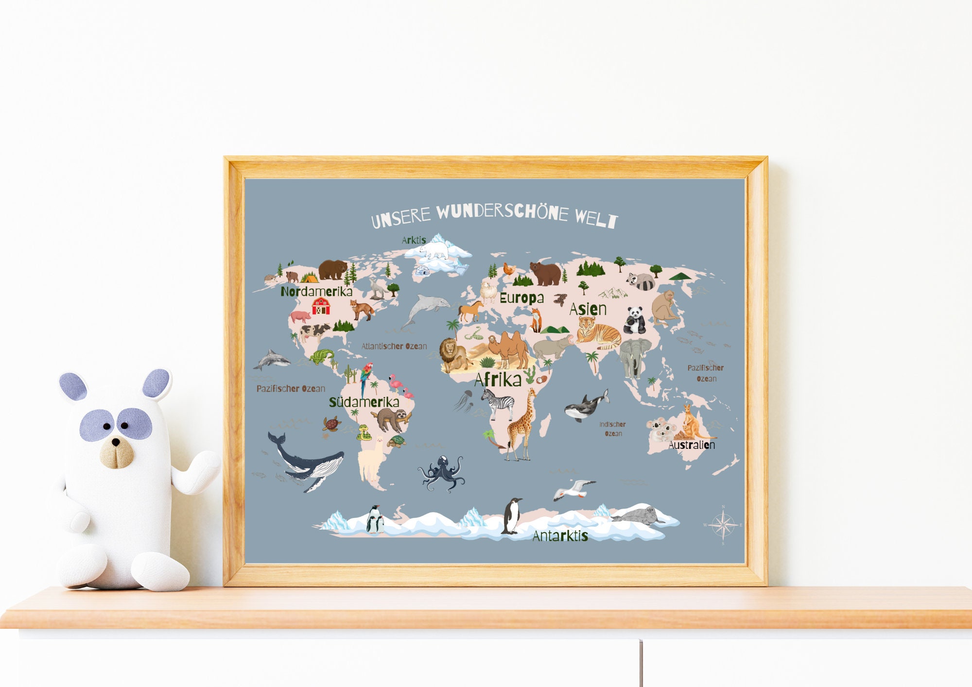 World Map for Children, Poster for Children's Room, Wall Decoration for ...