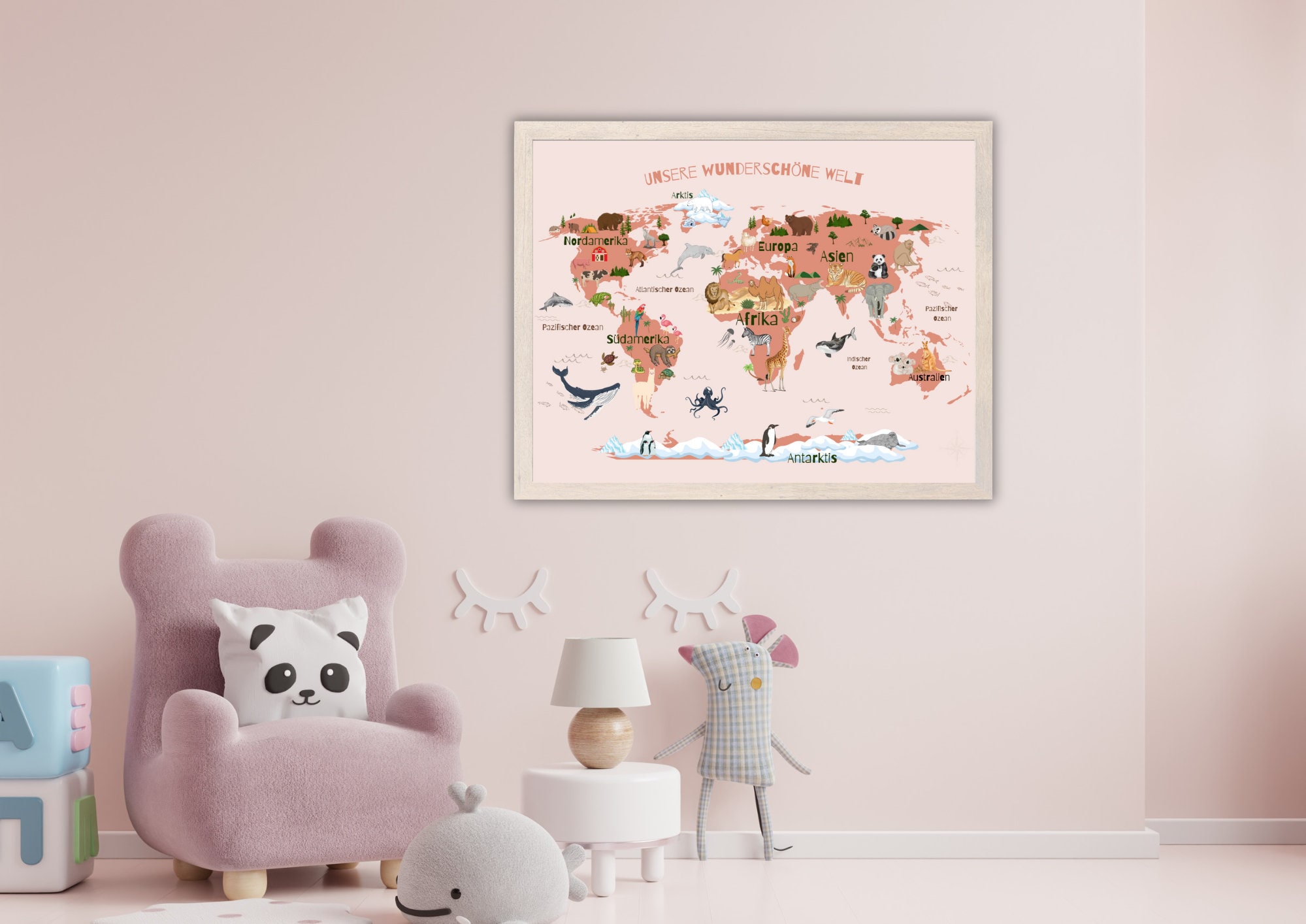 World Map for Children, Poster for Children's Room, PDF Printout A2A3 ...
