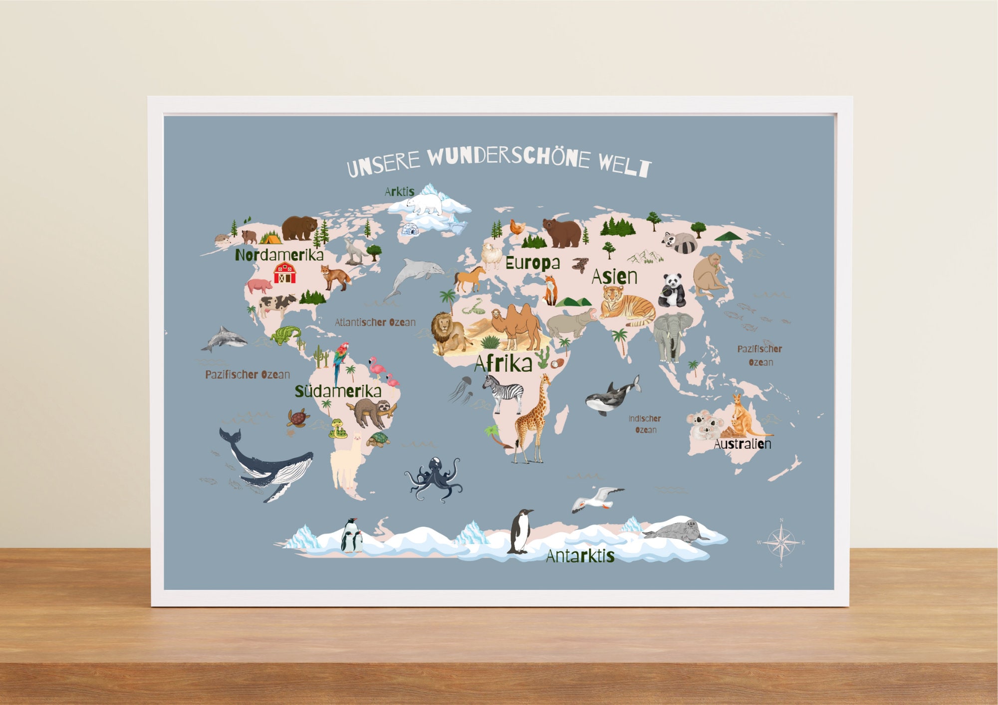World Map for Children, Poster for Children's Room, Wall Decoration for ...