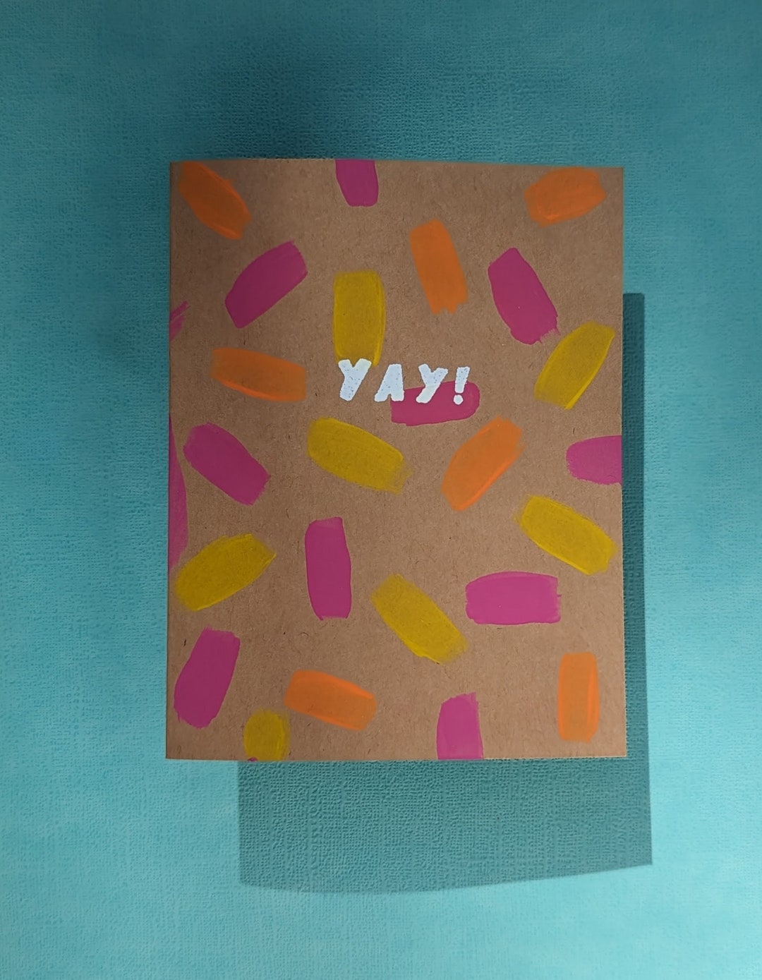 Hand Made Greeting Card YAY With Embossing - Etsy