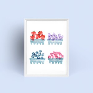 Art Print Berry Handmade Art Kitchen Art Berry Poster - Etsy