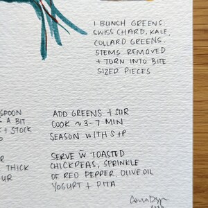 Custom Recipe Watercolor Painting: Handwritten Kitchen Wall Art - Etsy