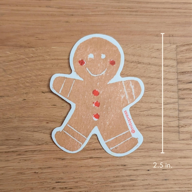 Gingerbread Man Sticker | 2.5-inch Matte Finish | Digitally Printed ...
